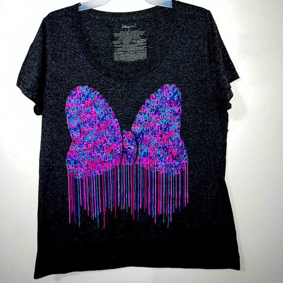 Disney | Tops | Women Minnie Mouse Dripping Paint Bow Tshirt | Poshmark